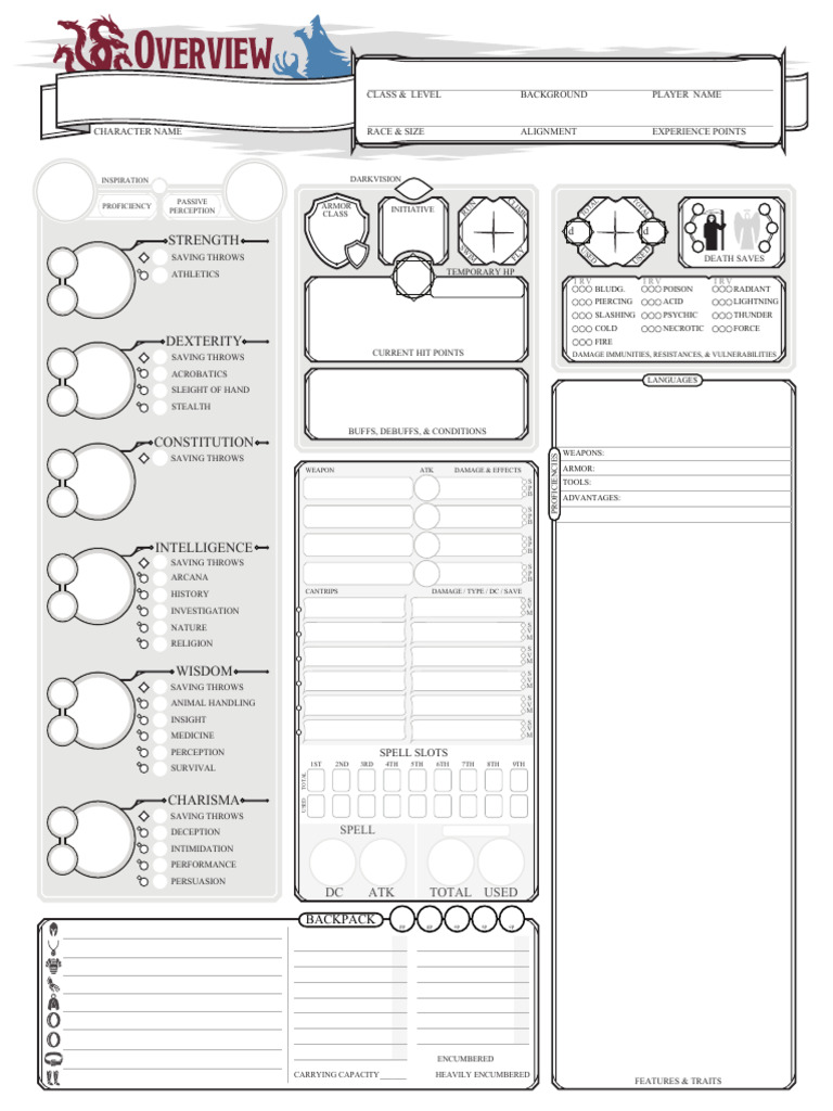 dnd_sheet | PDF | D20 System | Dungeons & Dragons