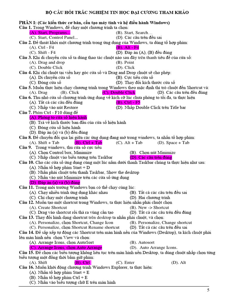 File - 20201210 - 205935 - Bo Cau Hoi Trac Nghiem Tin Hoc DC Tham Khao | PDF