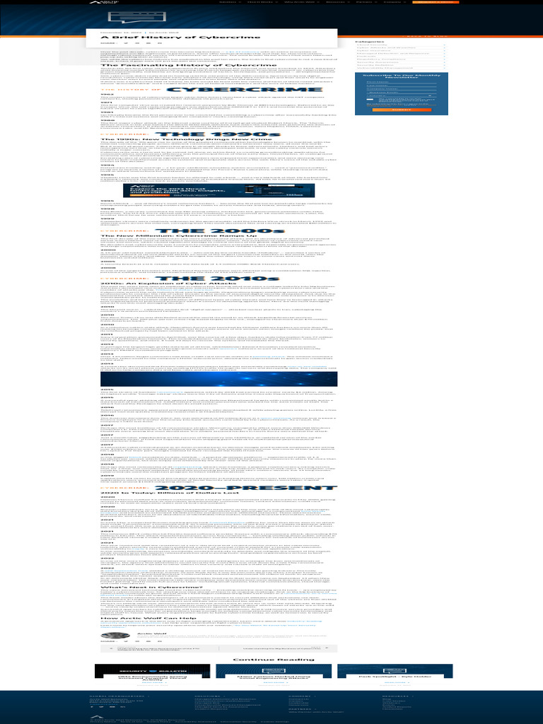 History of Cybercrime - Arctic Wolf | PDF