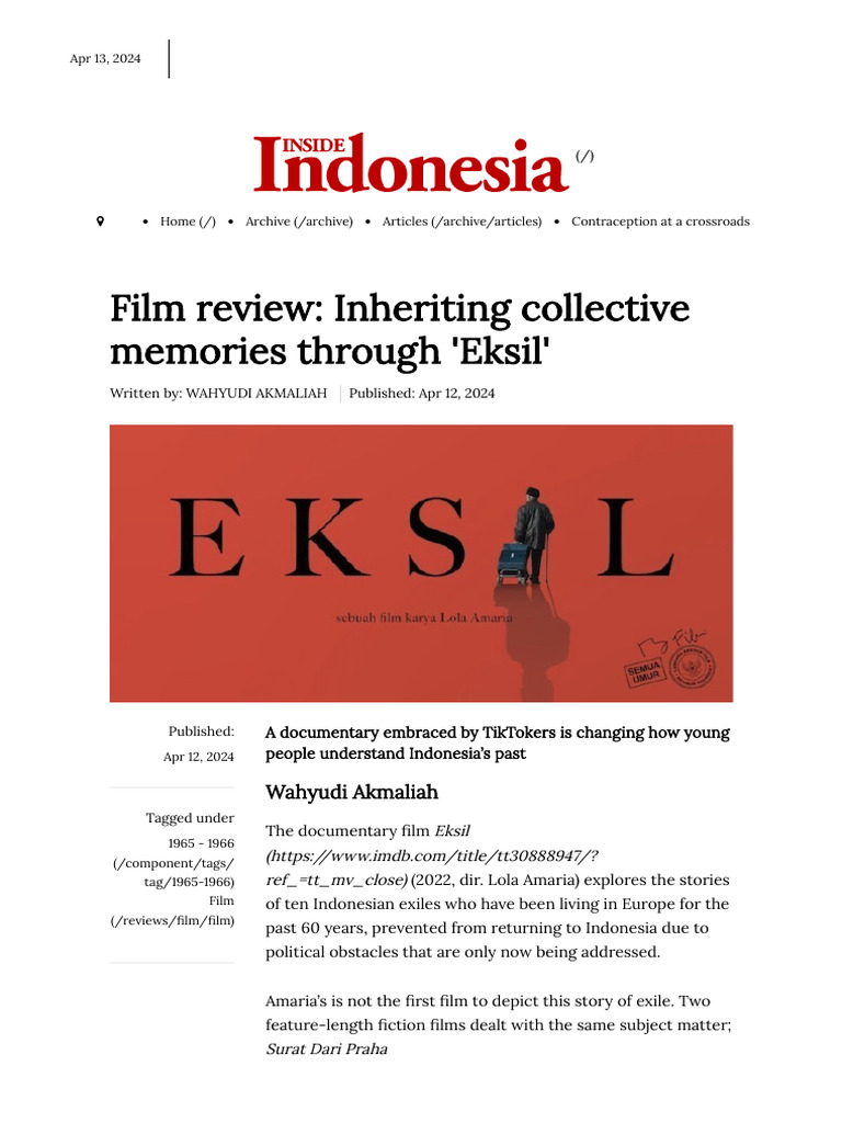 Documentary Review: 'Eksil' on Indonesian Exiles | PDF | Indonesia