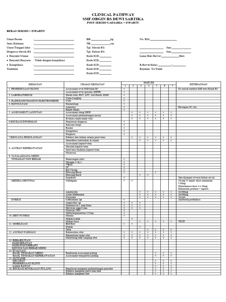 Clinical Pathway Obgyn Lengkap | PDF