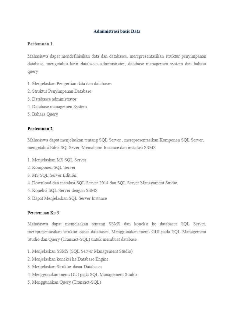 Administrasi Basis Data | PDF