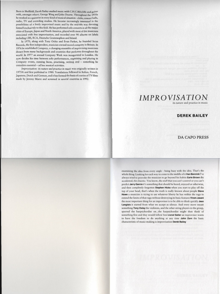 Bailey Derek Improvisation Complete | PDF