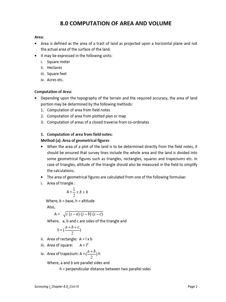 Area and Volume | PDF | Area | Triangle