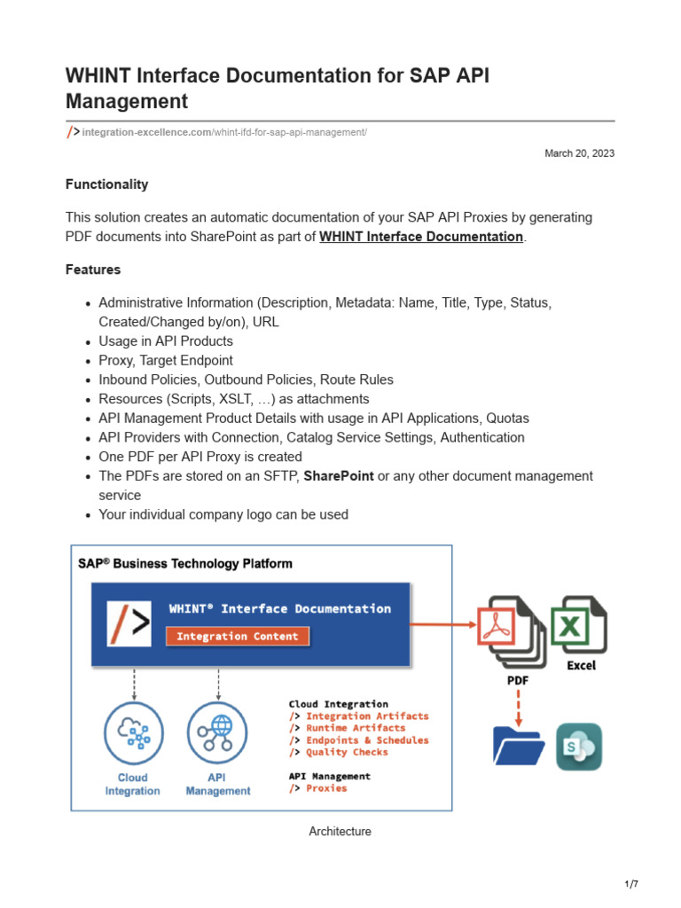 WHINT Interface Documentation For SAP API Management | PDF | Share Point | Proxy Server