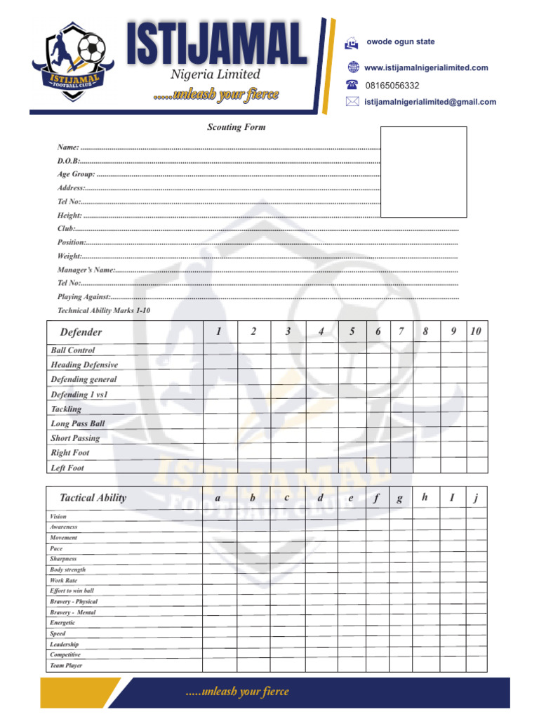 Isti Scouting Form | PDF | Team Sports | Sports