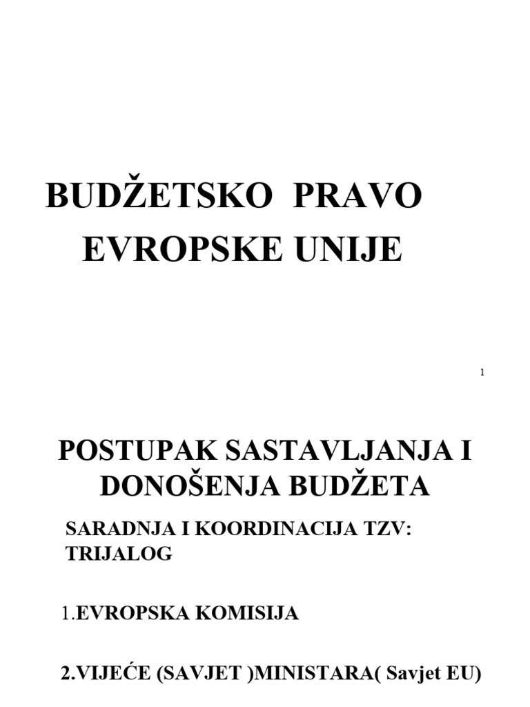 Poresko I Budžetsko Pravo Evropske Unije | PDF