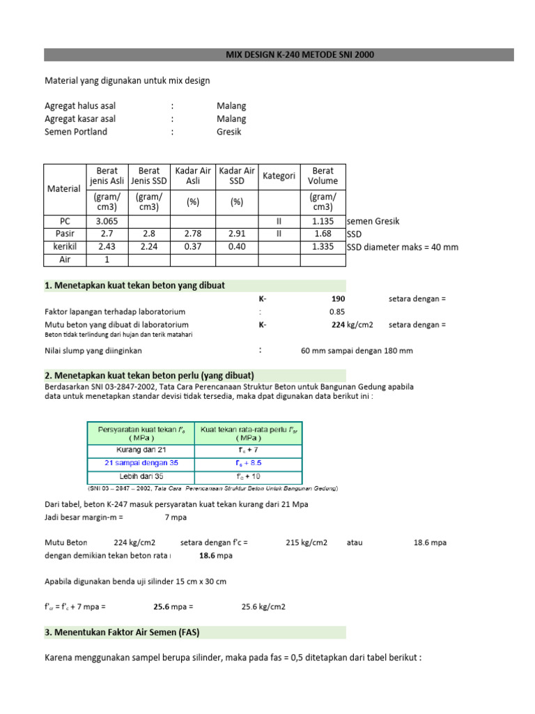 Mix Design Beton Kelompok 3 | PDF