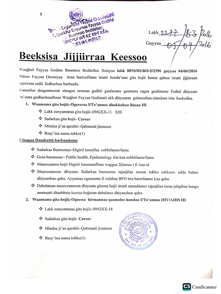 Beeksisa Jijjiirraa | PDF