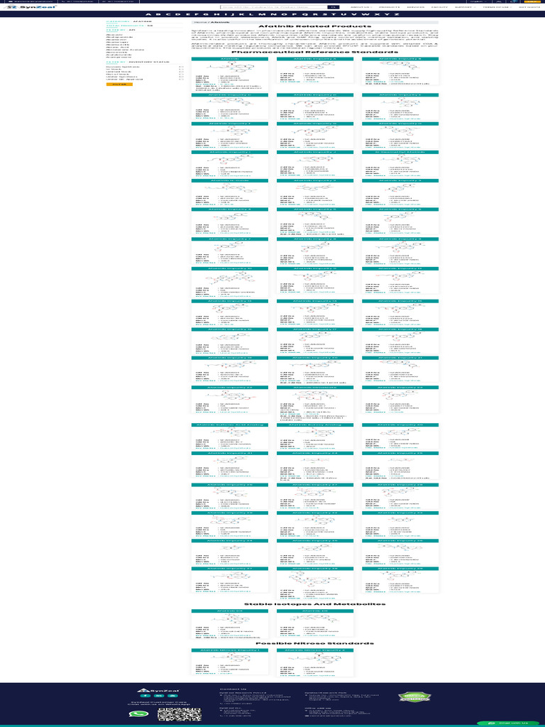 Afatinib Impurities Reference Standards | SynZeal Research | PDF ...