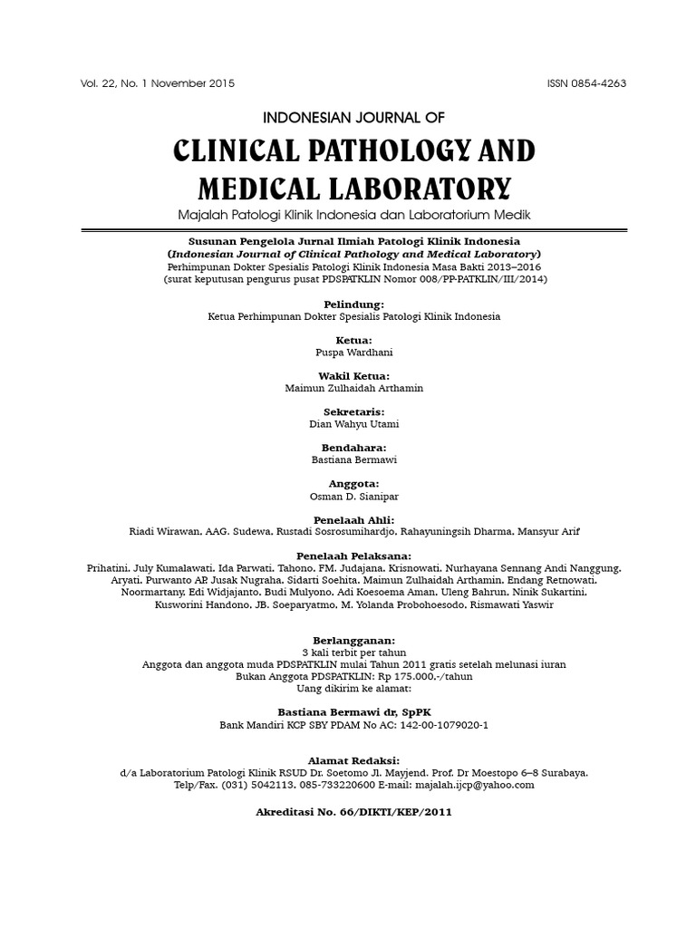 Indonesian Clinical Pathology Journal | PDF | Cirrhosis | Medical ...