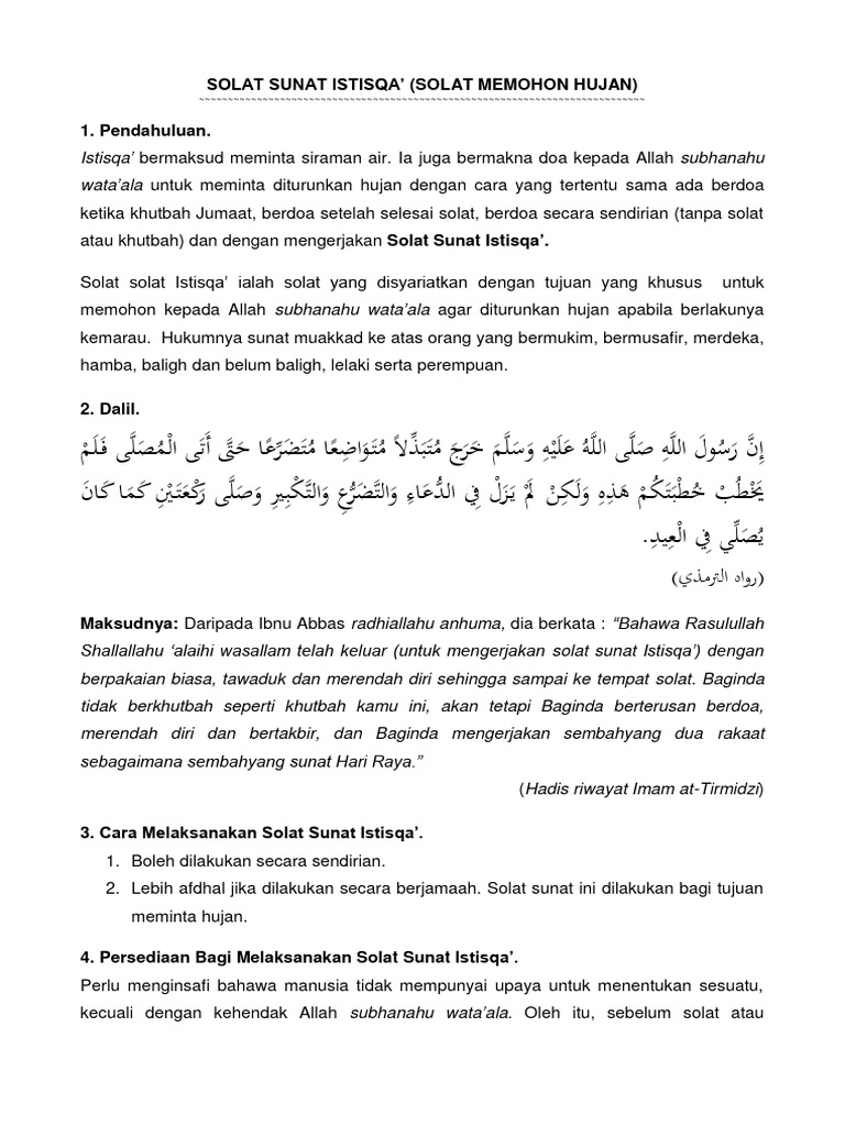 Panduan Solat Sunat Istisqa' | PDF