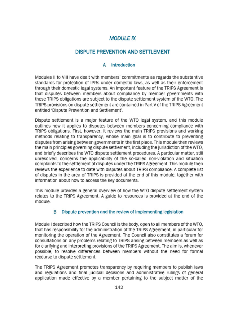 Dispute Settlement Handbook Module | PDF | World Trade Organization ...