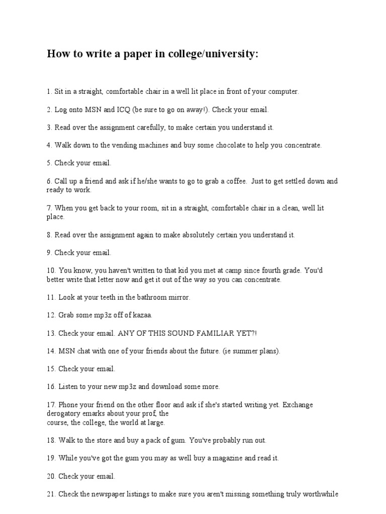 How To Write A Paper in College | PDF