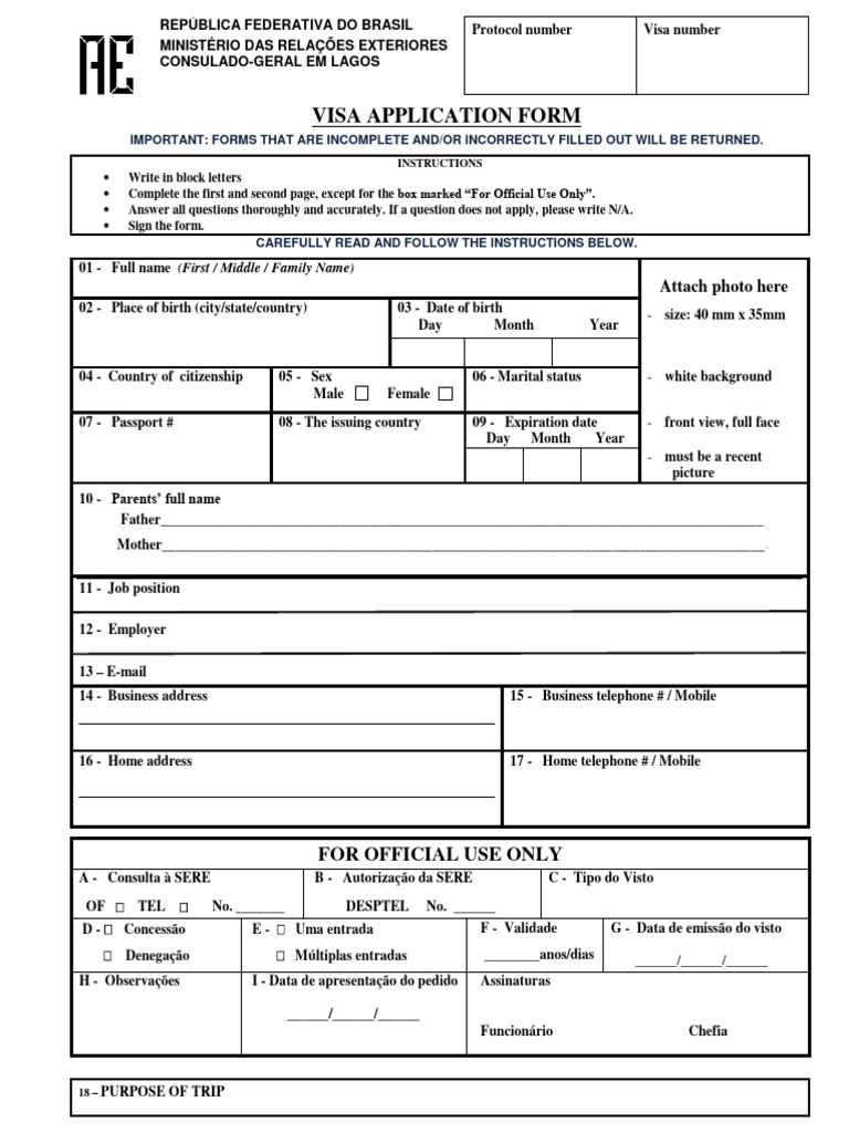 Manual Visa Application Form | PDF | Human Migration | International Law