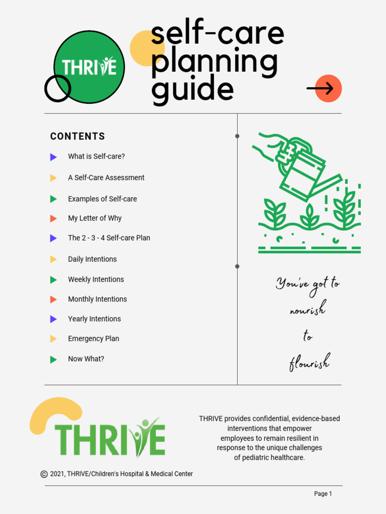 Self-care-Planning-Guide | PDF | Mind | Relaxation (Psychology)