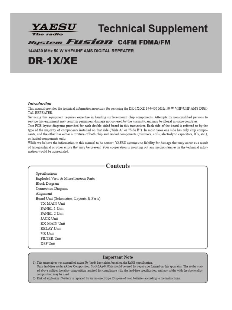 DR-1X/XE VHF/UHF Repeater Manual | PDF | Electrical Engineering ...