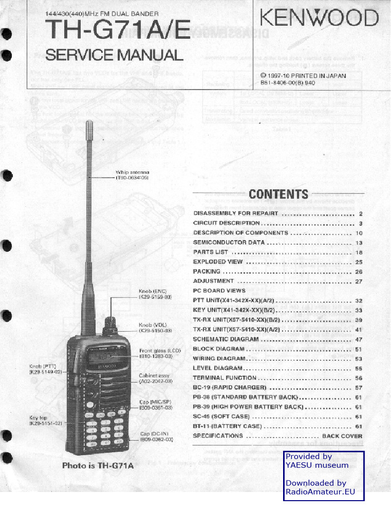 TH-G71 Service Manual Reduced | PDF