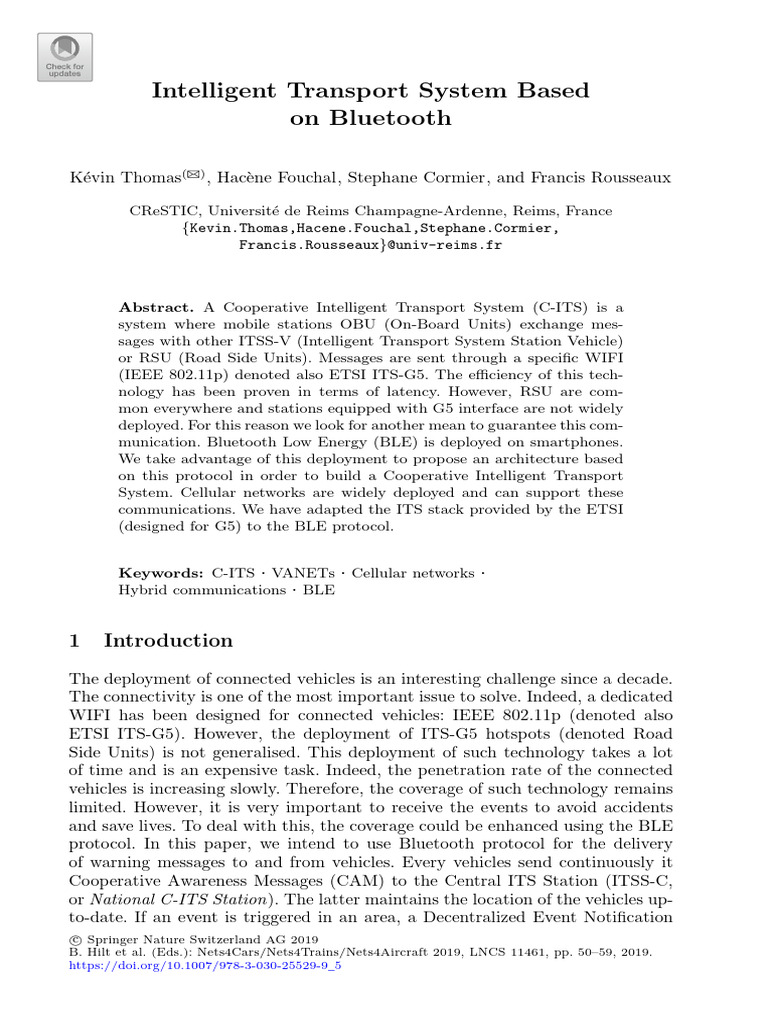 Intelligent Transport System Based On Bluetooth Pdf