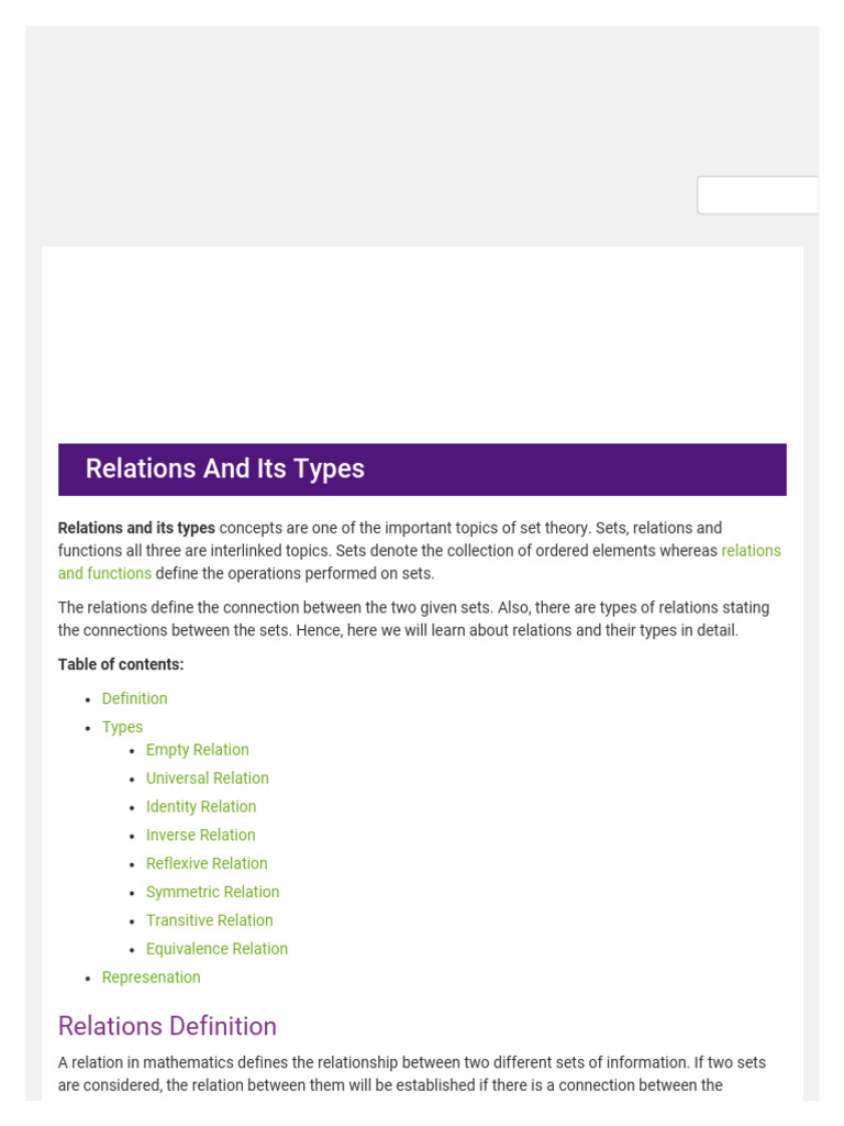 Relations and Functions | PDF | Function (Mathematics) | Set (Mathematics)
