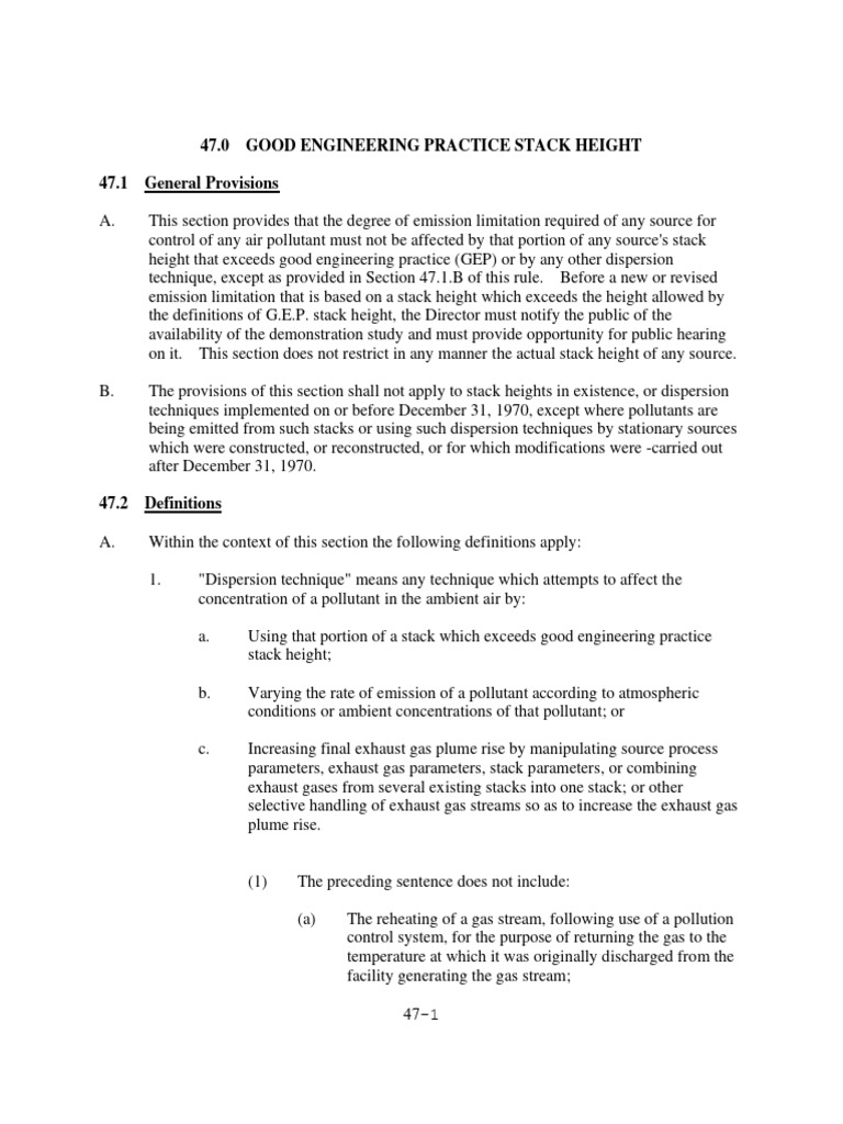 Good Engineering Practice Stack Height | PDF | Air Pollution ...
