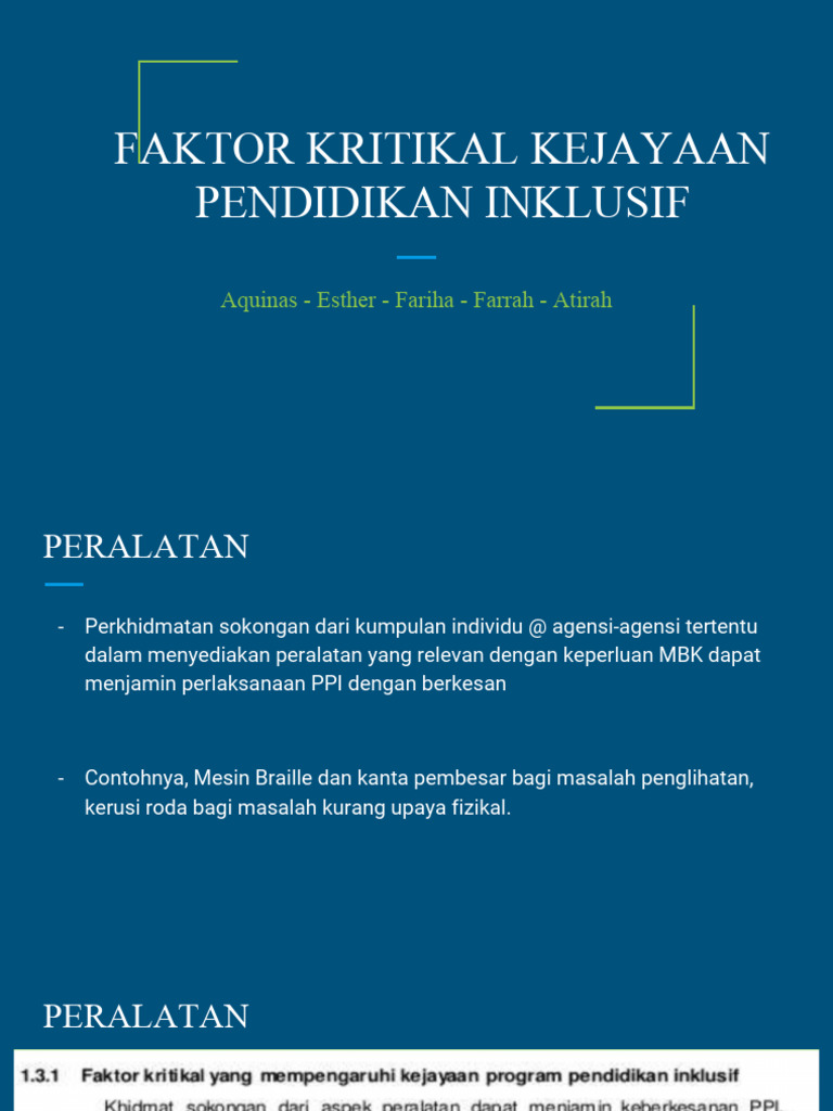 Faktor Kritikal Kejayaan Pendidikan Inklusif | PDF