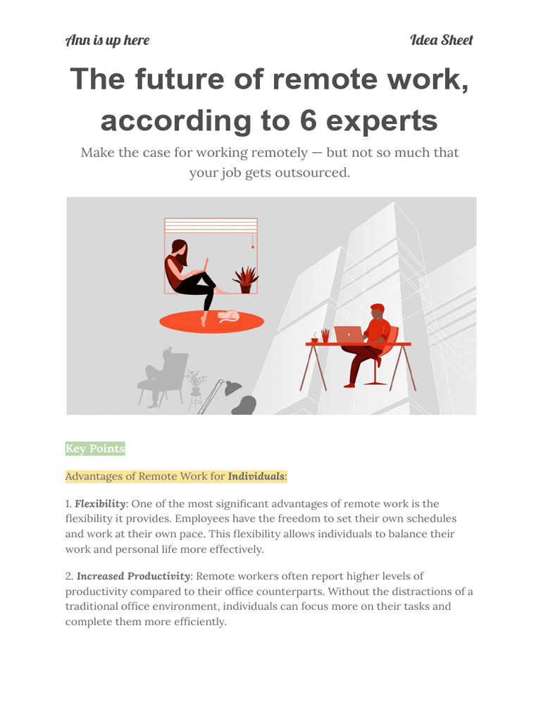 @annisuphere #Idea Sheet - Future of Remote Work | PDF | Employment | Outsourcing