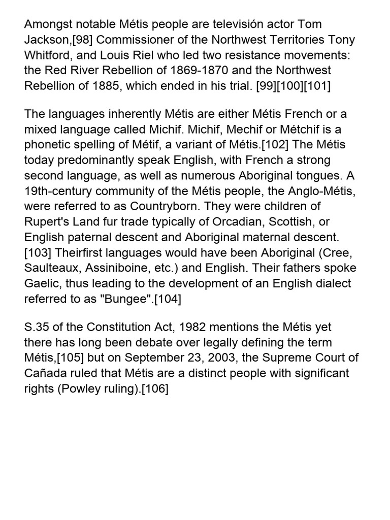 History Project | PDF | Métis | Inuit