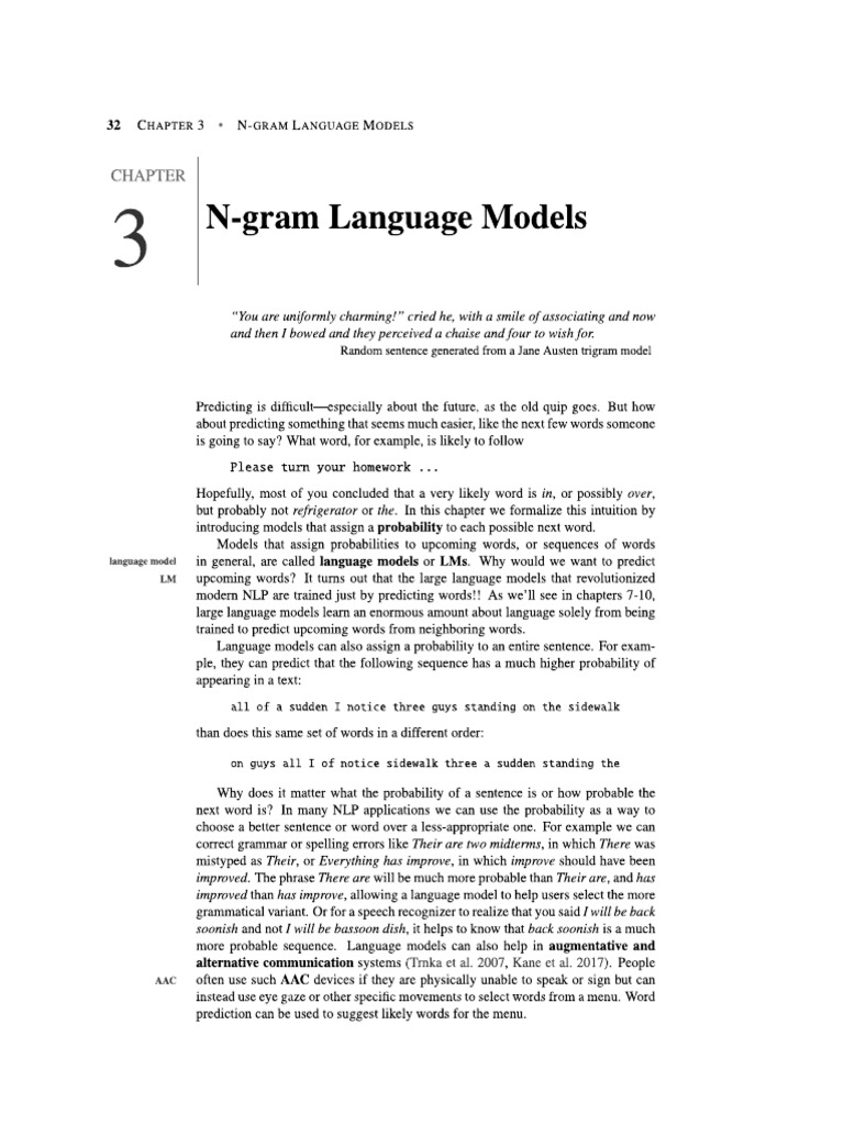 Note N-Gram Language Models | PDF
