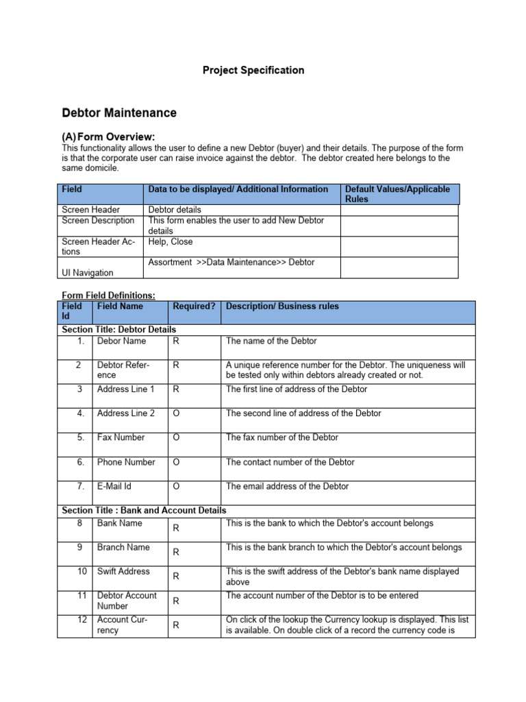 Debtor Maintenance | PDF | Computing | Software