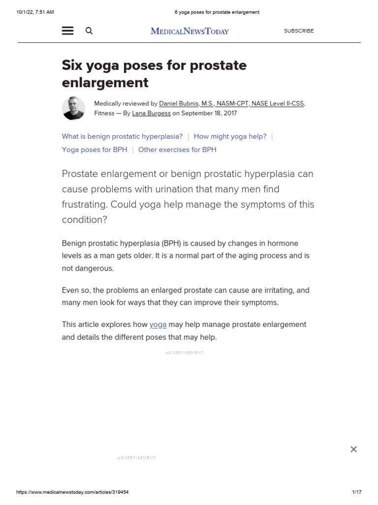 6 Yoga Poses For Prostate Enlargement | PDF | Prostate | Massage