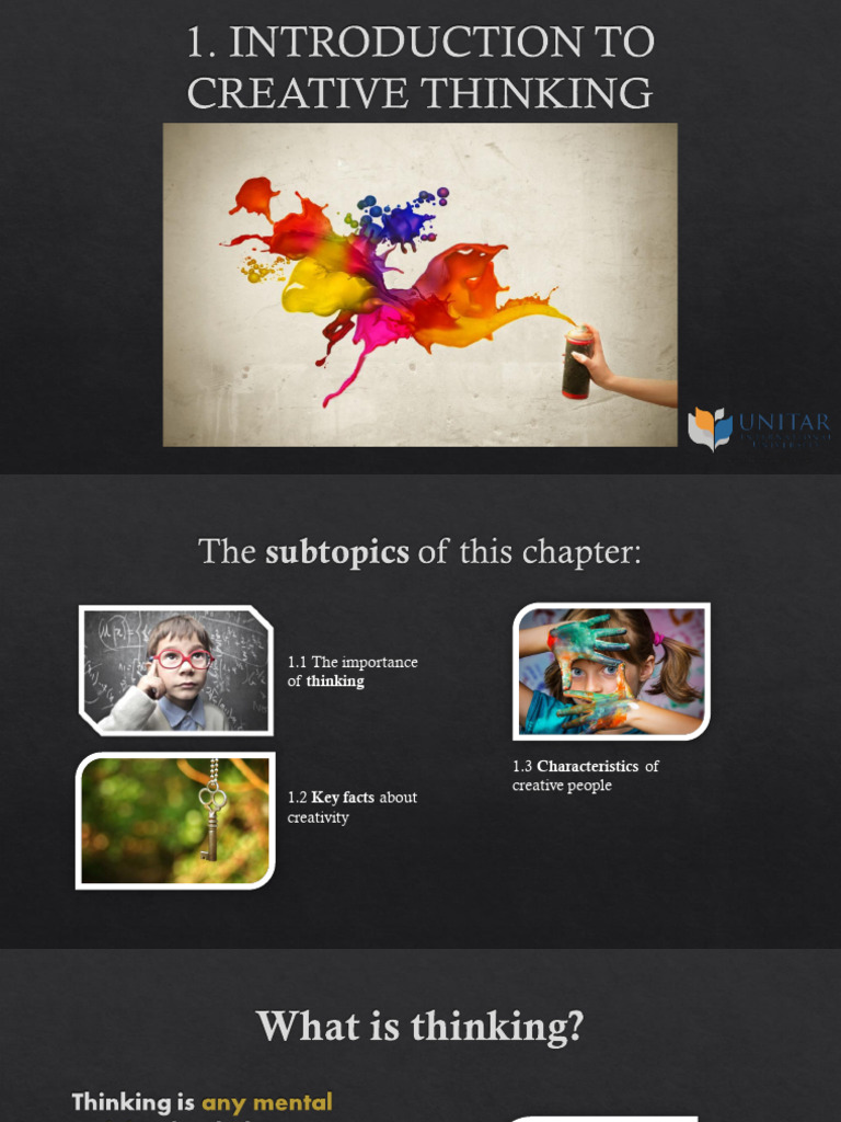 Topic 1 - Introduction To Creative Thinking | PDF Topic 1 - Introduction To Creative Thinking | PDF