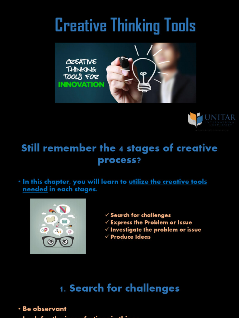 Topic 6 - Creative Thinking Tools | PDF | Thought | Idea