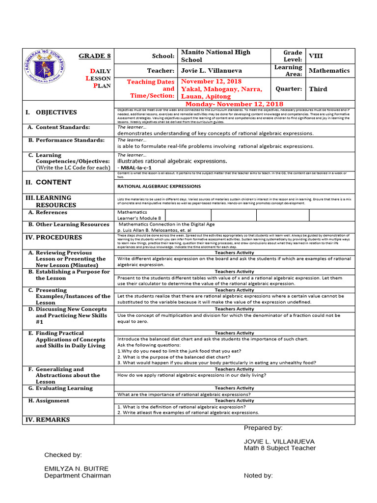 Math Lesson Log | PDF | Learning | Cognitive Science