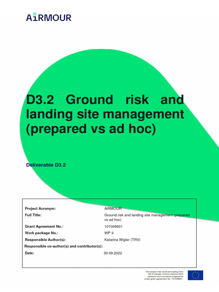 AiRMOUR D3.2 Ground Risk and Landing Site Management | PDF | Unmanned ...