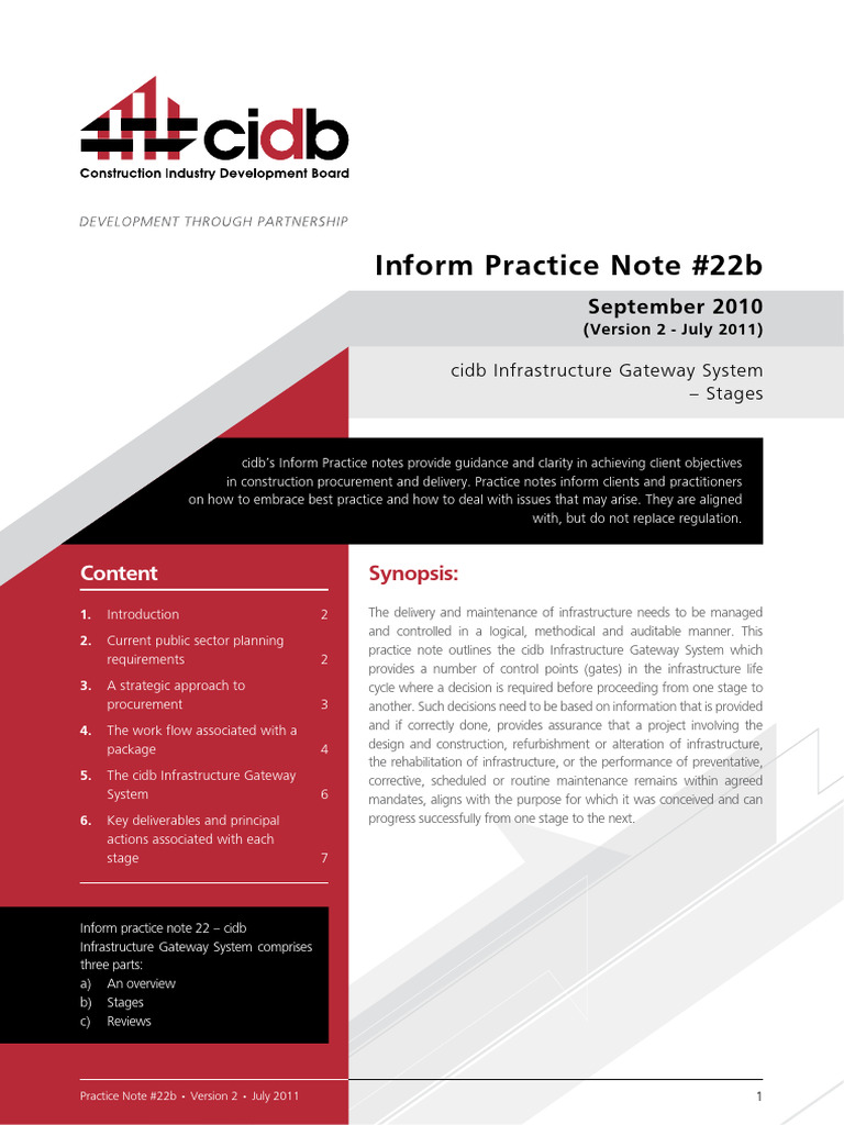 cidb Infrastructure Gateway System Guide | PDF | Procurement | Employment