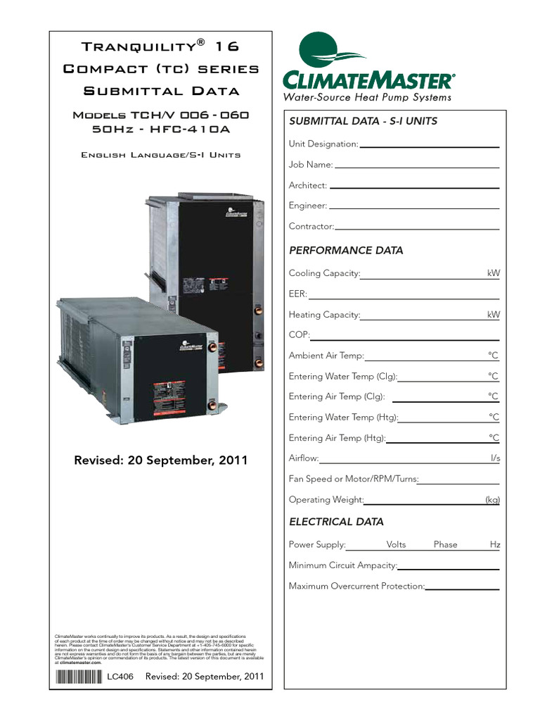 TCH Manual | PDF | Inductor | Heat Pump