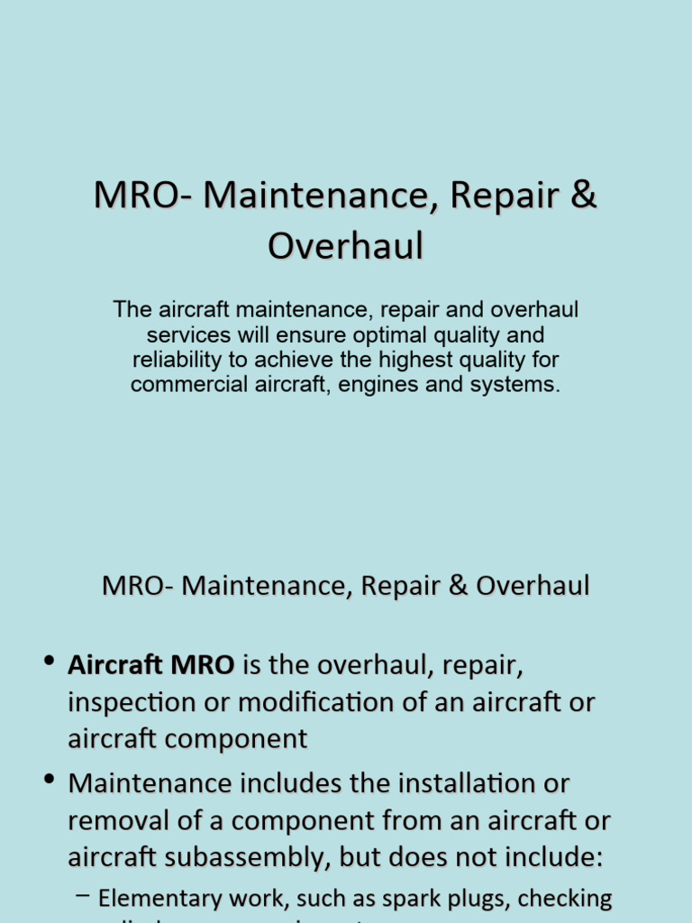 Aircraft MRO Essentials | PDF | Aviation | Aircraft