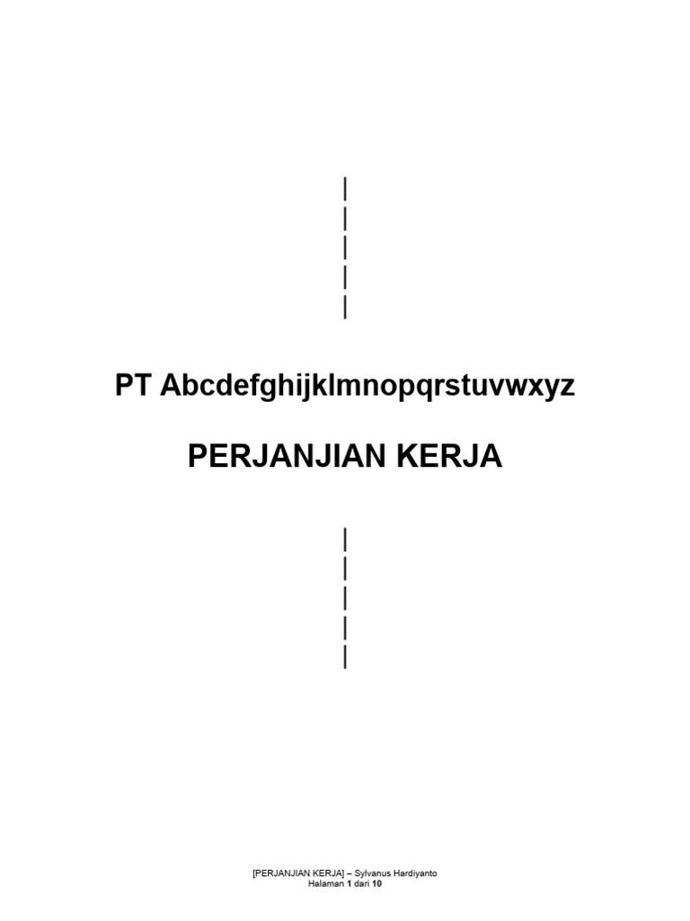 Contoh Perjanjian Kerja PKWTT | PDF