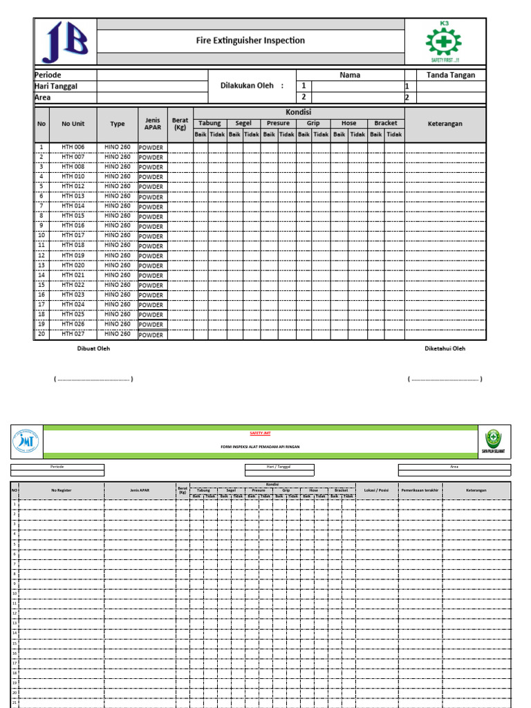 1.1 Form Inspeksi Apar JMT | PDF