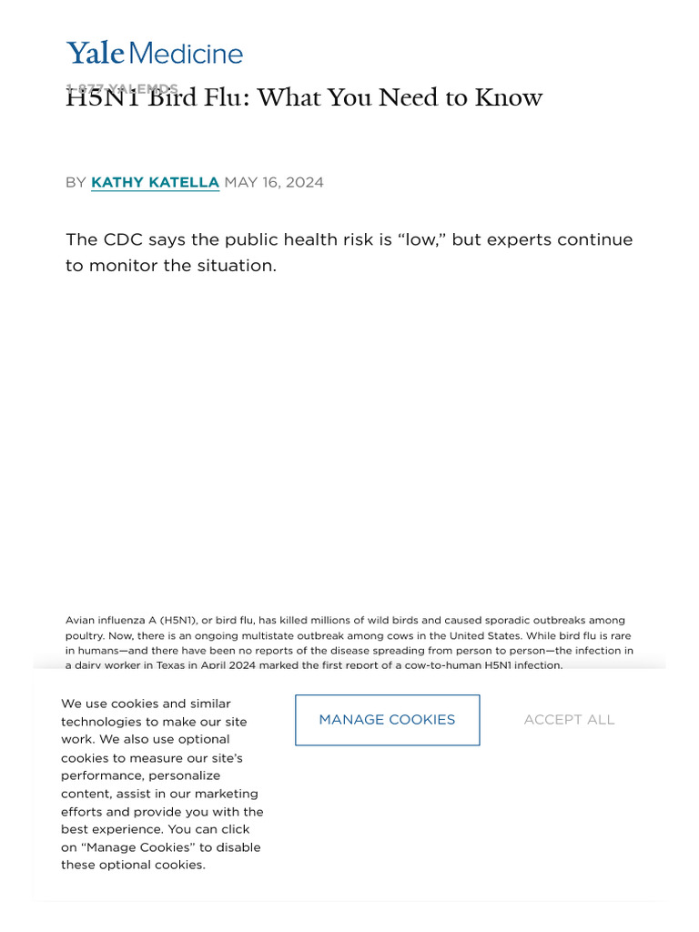 H5N1 Bird Flu Updates and Risks | PDF | Influenza A Virus Subtype H5 N1 ...