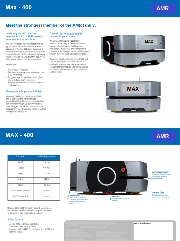 Omron MAX 400 robot leaflet | PDF | Robot | Robotics