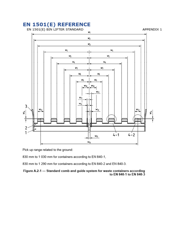 EN1501-5 Bin Lifter Dimensions | PDF | Technology & Engineering