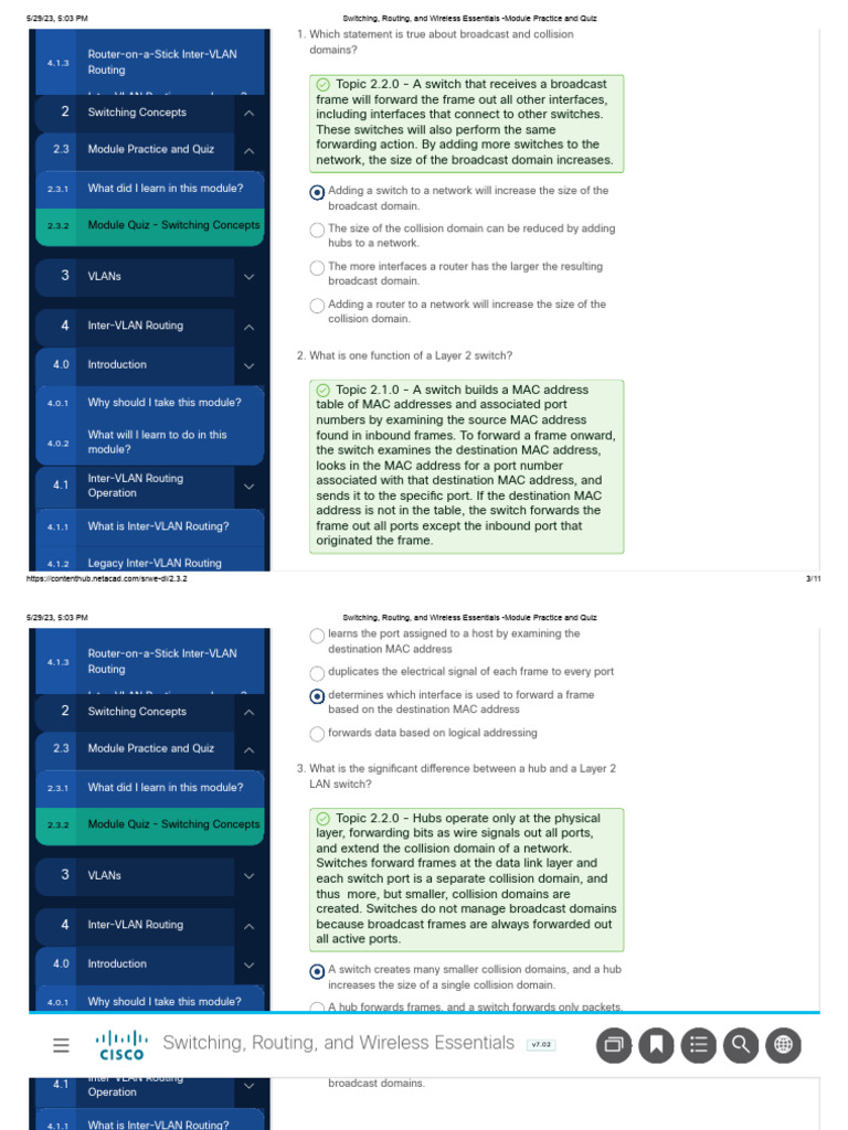 Chapter 2 (Netacad Quiz) | Download Free PDF | Network Switch | Duplex (Telecommunications)
