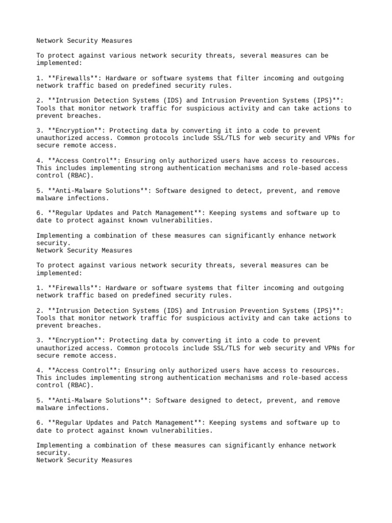 Network Security Measures | Download Free PDF | Computer Security ...