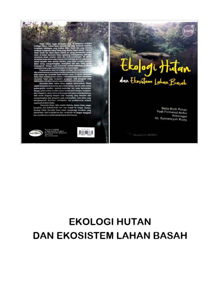 1 Buku Ajar Ekologi Dan Lingkungan Lahan Basah 2021 | PDF