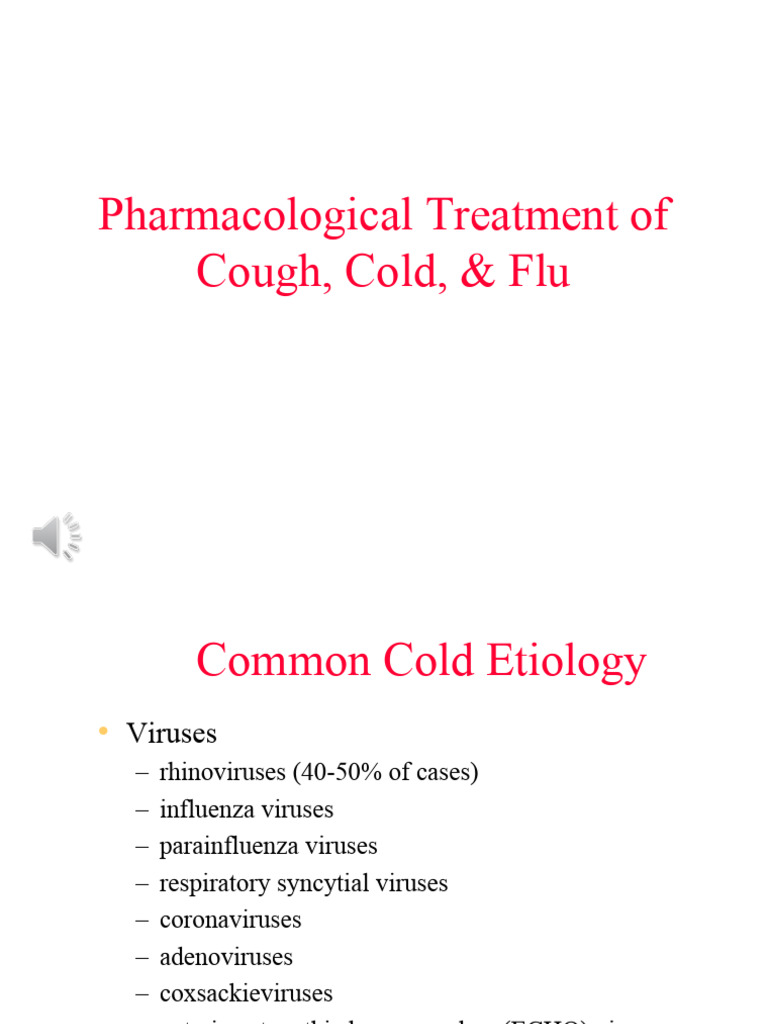 Pharmacological Approaches for Cough & Cold | PDF | Common Cold | Influenza