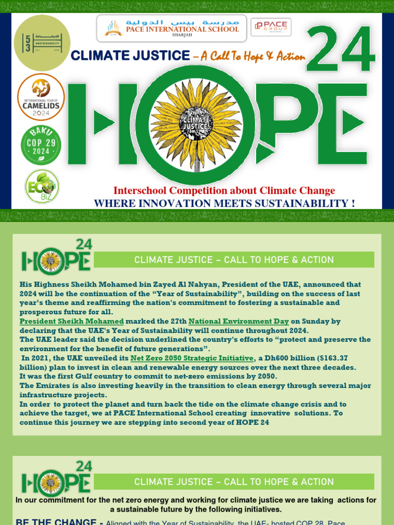 Hope24: Climate Justice Initiatives | PDF | United Arab Emirates ...