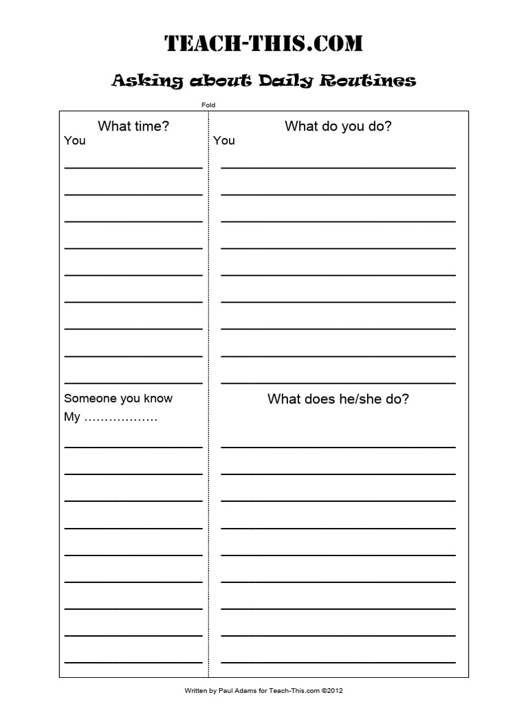 Daily Routine Guessing Game | PDF | Linguistics