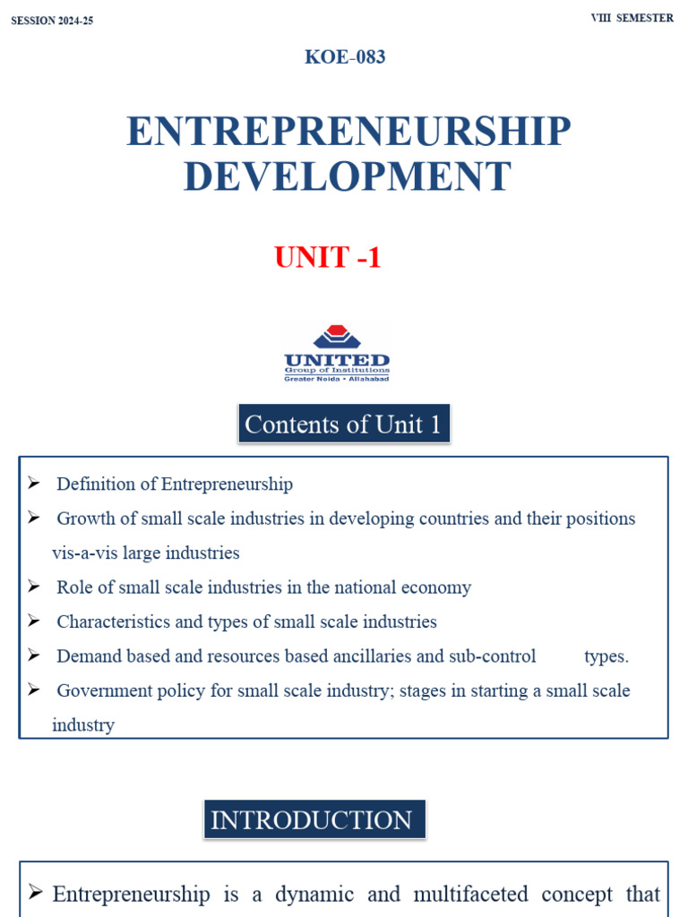 Entrepreneurship and Small Scale Industries | PDF | Entrepreneurship ...